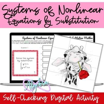 Systems Of Nonlinear Equations By Substitution Self Checking Digital Activity