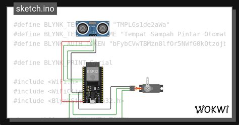Tempat Sampah Otomatis Wokwi Esp32 Stm32 Arduino Simulator