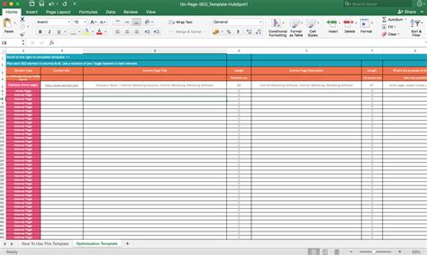 Seo Plan Template Excel