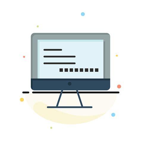 Computer Monitor Text Education Abstract Flat Color Icon Template