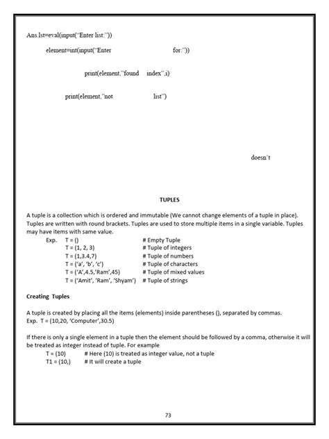 Tuple Notes Pdf