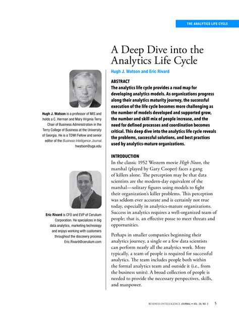 PDF THE ANALYTICS LIFE CYCLE A Deep Dive Into The Analytics Life Cycle