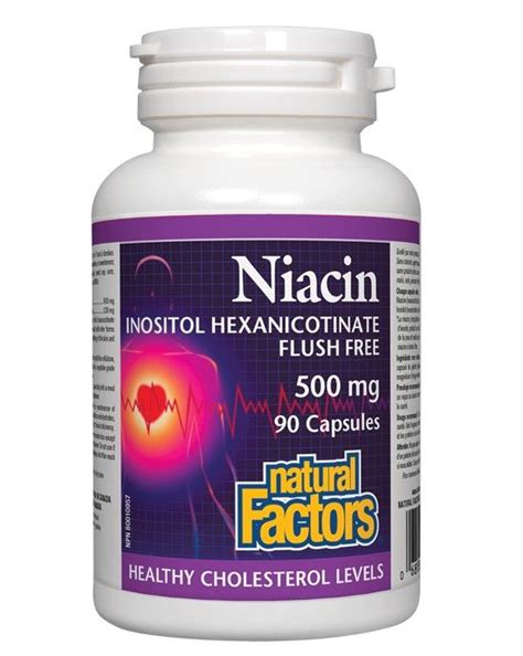 Natural Factors Niacin Ниацин /В3/ и Инозитол /В8/ 500 мг х 90 капсули ...