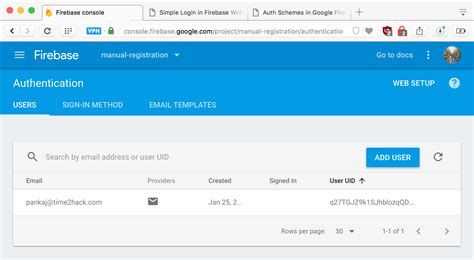 Firebase Manual User Registration In Web Api Time To Hack