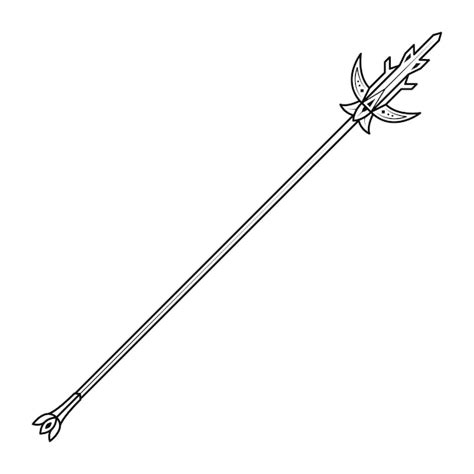 Premium Vector Abstract Black Simple Line Spear Weapon Doodle Outline Element Vector Design