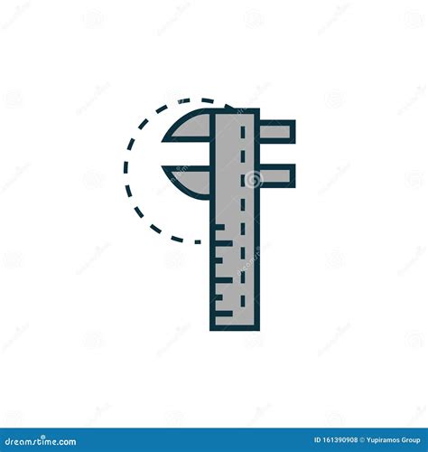 Metal Caliper Precision Work Tools Engineering Icon Stock Vector Illustration Of Steel Meter