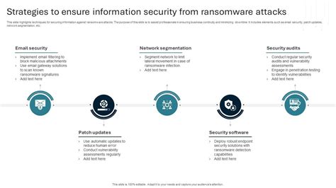 Strategies To Ensure Information Security From Ransomware Attacks Ppt Sample