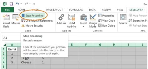 cách tạo record macro trong excel
