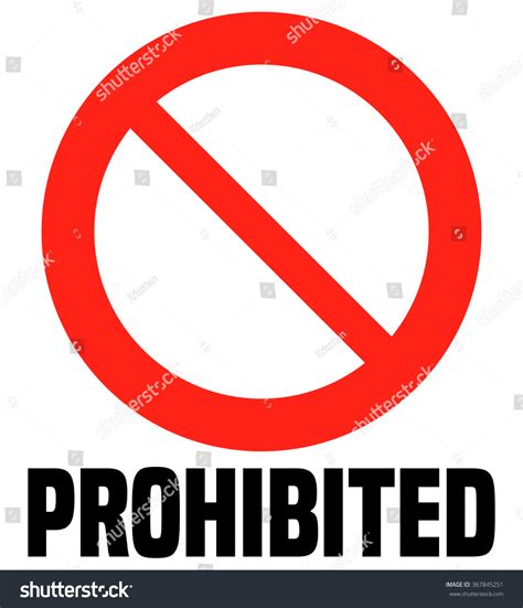 Prohibited Sign Vector Illustration Stock Vector Royalty Free 367845251
