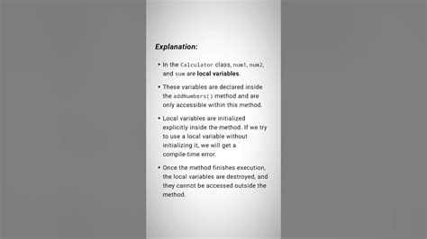Understanding Local Variables In Java Key Concepts And Real World Example Youtube