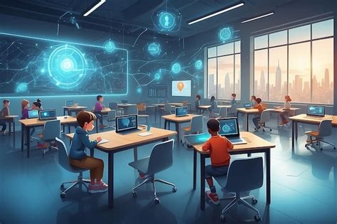 Premium Photo Iot And Education Smart Connections In The Futuristic Classroom