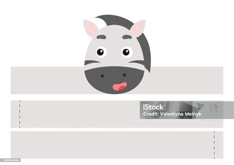 인쇄 가능한 얼룩말 종이 헤드밴드 파티 크라운 은 생일 크리스마스 베이비 샤워를위한 컷 템플릿을 다이 엔터테인먼트를위한 재미있는 액세서리 인쇄 절단 및 접착제 벡터 스톡