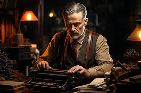 Premium Ai Image Writer With A Vintage Typewriter Embracing The Art