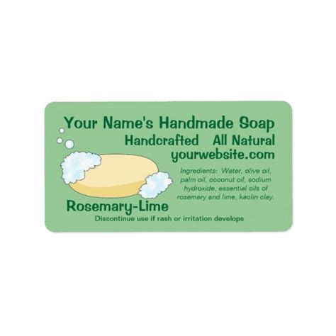 Customizable Handmade Soap Label Template Zazzle