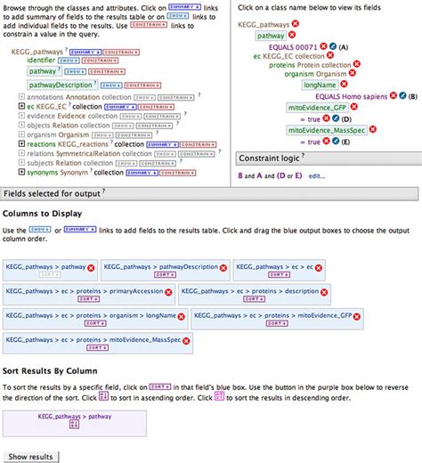 The Web Page Of The Query Builder For Building Bespoke Queries The Web Download Scientific