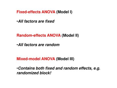 Ppt Fixed Random Mixed Model Anovas Factorial Vs Nested Designs