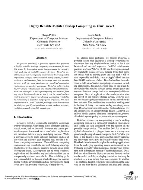 Highly Reliable Mobile Desktop Computing In Your Pocket Pdf