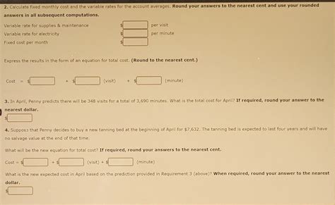 solved 2 calculate fixed monthly cost and the variable