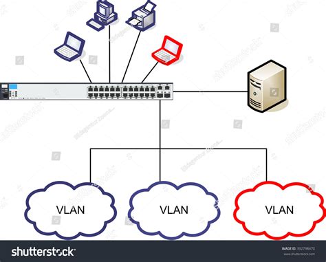 Network Diagram Illustration Vlan Stock Illustration 392798470 Shutterstock