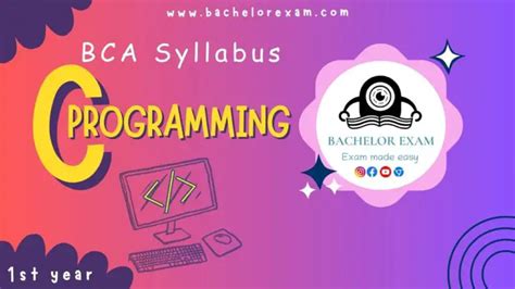 C Programming BCA Syllabus 1st Year Notes Pdf Bachelor Exam