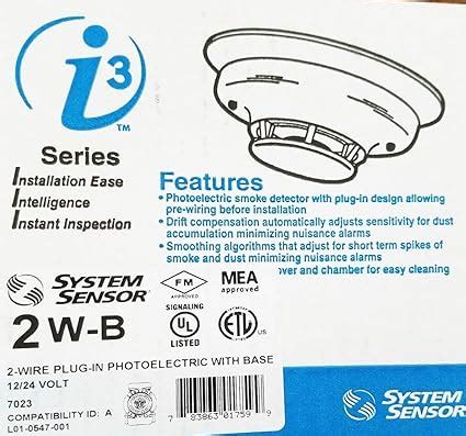 System Sensor 2W B I3 Series 2 Wire Photoelectric I3 Smoke Detector Amazon In Home Improvement