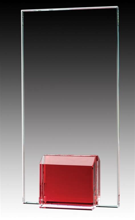 Glass Plaque Ruby Base 8 Caldwell Recognition