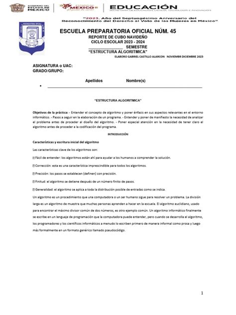 Reporte Practica Estructura Algoritmica Cubo Navideño Pdf Algoritmos Tecnologías De La