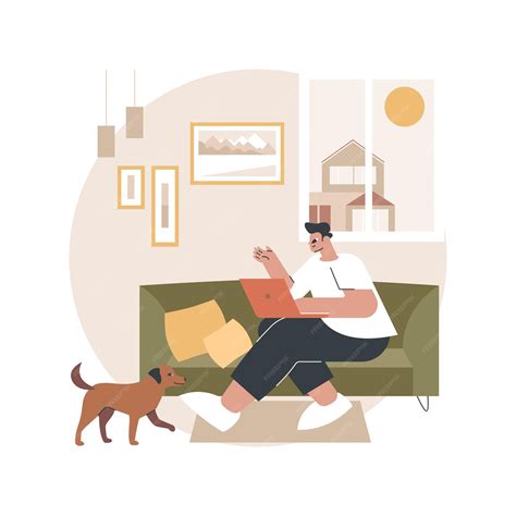 작업 홈 오피스 추상 그림 무료 벡터