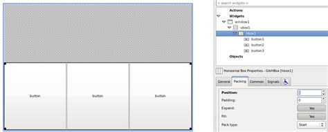 Glade Gtk3 Making A Container Aligned To Bottom Filling Horizontal Space But Not Vertical