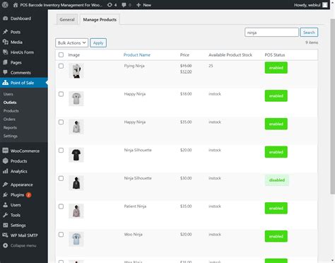 WooCommerce Point Of Sale Inventory POS Barcode Stock Plugin WebKul
