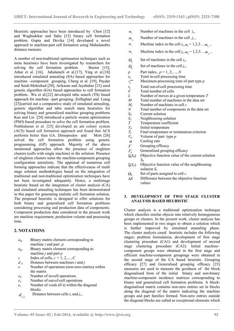 A Multi Stage Heuristic For Manufacturing Cell Pdf Biological