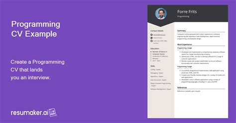 Programming Cv Examples Template And 20 Tips