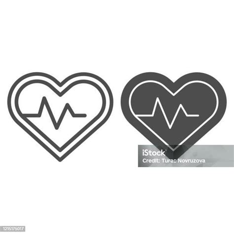 심장 펄스 추적기 라인과 솔리드 아이콘 사랑 모양 기호스포츠맨 하트 비트 속도 흰색 배경에 윤곽 스타일 그림 모바일 컨셉 및 웹 디자인용 피트니스 사인입니다 벡터 그래픽