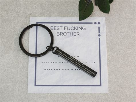 Best Fucking Brother Engraved Morse Code Keyring Birthday T For