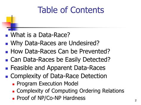 Ppt Dynamic Data Race Detection In Lock Based Multi Threaded Programs Powerpoint Presentation