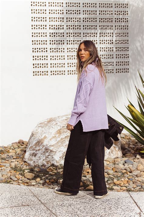Solstice Cable Knit Sweater Orchid We The Wild Collective We The