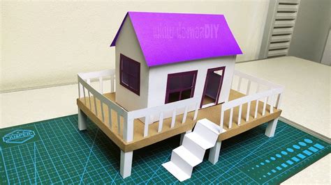 How To Make A Attractive House From Paper Diy ทำบ้านสวยๆจากกระดาษแข็ง