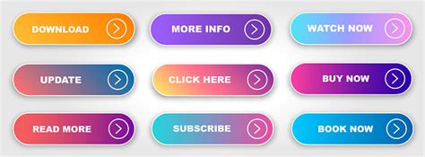 벡터 현대 재료 스타일 버튼의 집합 요소와 아이콘의 다른 색상 큰 버튼 컬렉션 웹 사이트에 대한 템플릿 웹 Ui Ux 아이콘