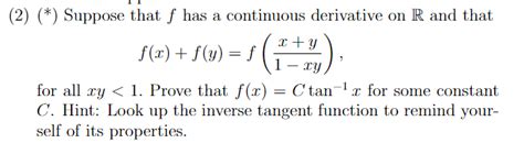 Solved Suppose That F Has A Continuous Derivative On R Chegg