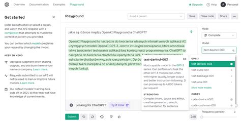 openai playground a chat gpt
