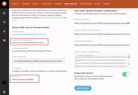 Configuring Saml Sso For Honeyis