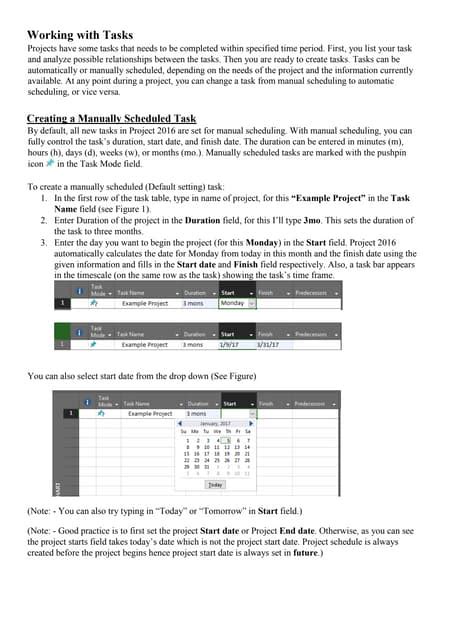 Tasks Manual Automaticlinkingsummaryprogressmicrosoftproject2016 Pdf Homework And