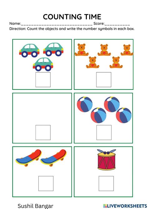 Count The Object And Write The Numbers 2332752 Sushil