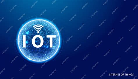 Premium Vector Abstract Iot Internet Of Things Blue Background Image