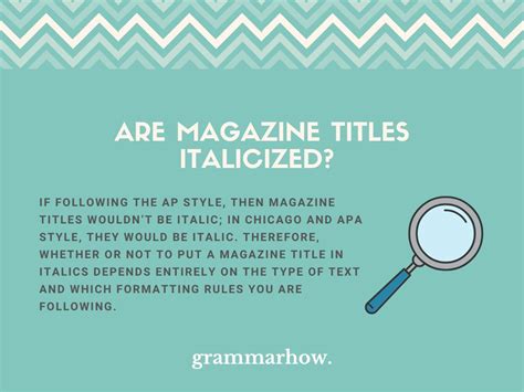 Are Magazine Titles Italicized Apa Ap And Chicago Mla For Name Of