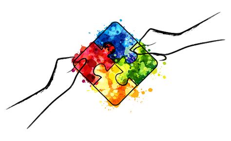 페인트 스플래시 장식 질감 요소와 화려한 퍼즐 유체 잉크 예술적 스타일의 개념적 벡터 일러스트레이션 무지개에 대한 스톡 벡터 아트 및 기타 이미지 Istock