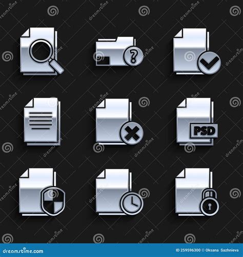 Set Delete File Document Document With Clock And Psd Protection