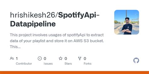 Github Hrishikesh26spotifyapi Datapipeline This Project Involves