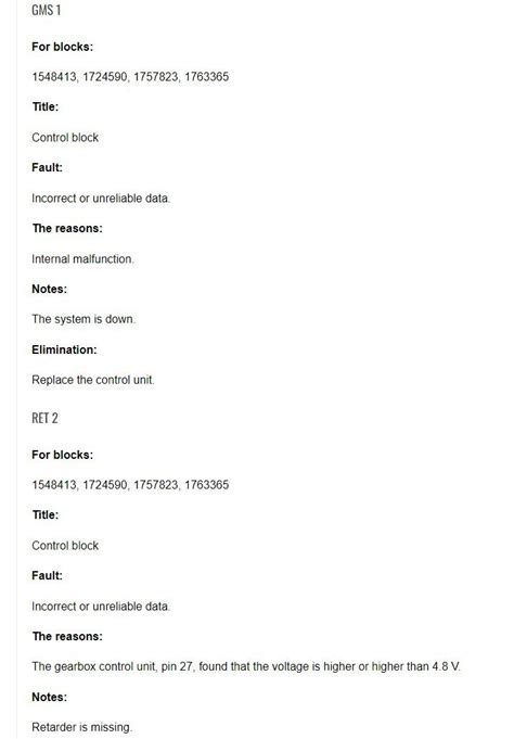 Scania Diagnostic Trouble Codes Dtc Transmission And Retarder