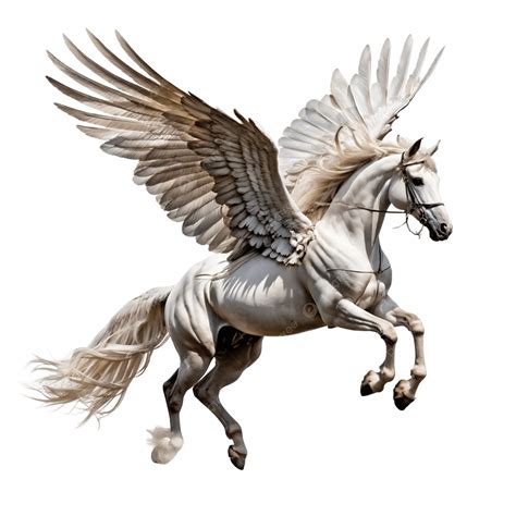 Pegasus Flying Through Clouds Realistic Image Pegasus Flying Through